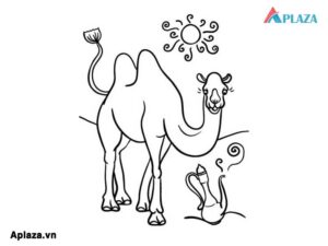 Tải về các mẫu tranh tô màu con Lạc Đà đẹp cho bé - Aplaza