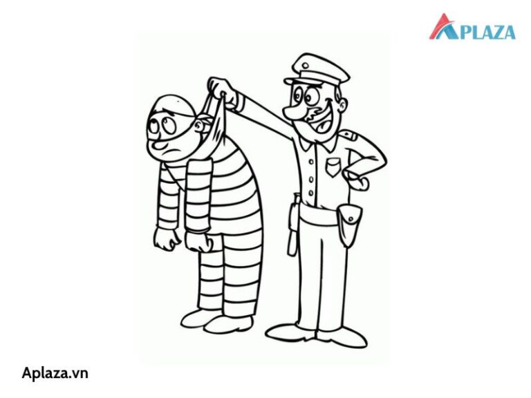 Chia sẻ bộ tranh tô màu chú cảnh sát cho bé tập tô - Aplaza